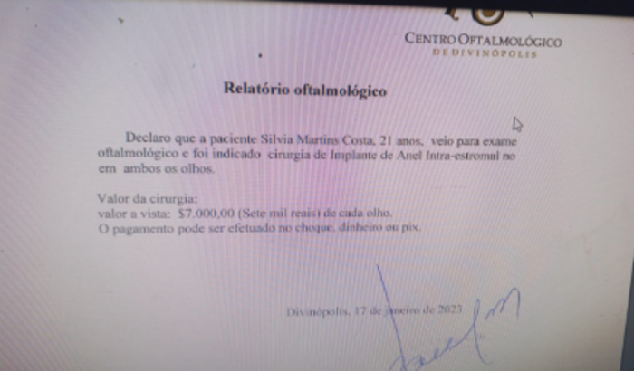 Implante de Anel Intra estronal Ceratocone | Vaquinhas online